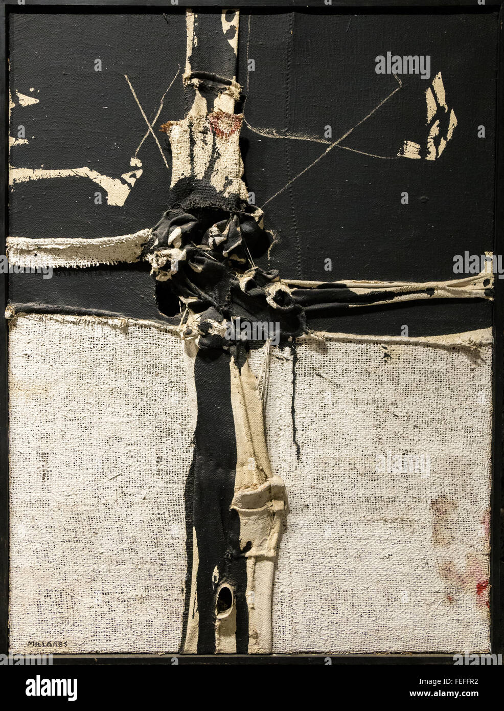 Cuadro 201, (Table 201), by Manuel Millares, mixed media, (1962). 130 x ...