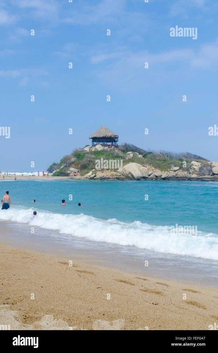 Beach in Tayrona National Park on the Caribbean coast of Colombia Stock ...