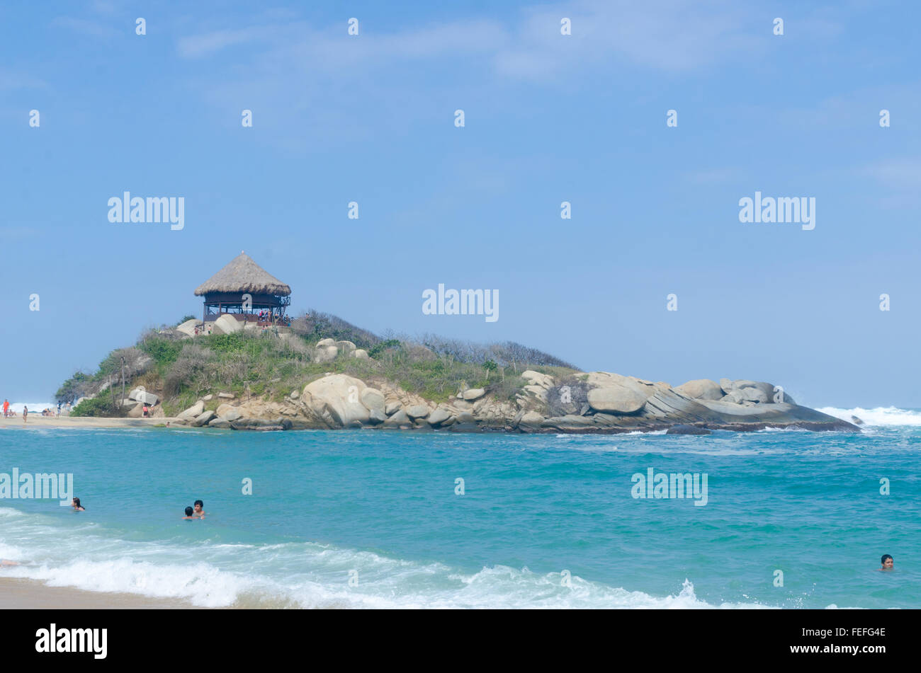 Beach in Tayrona National Park on the Caribbean coast of Colombia Stock ...