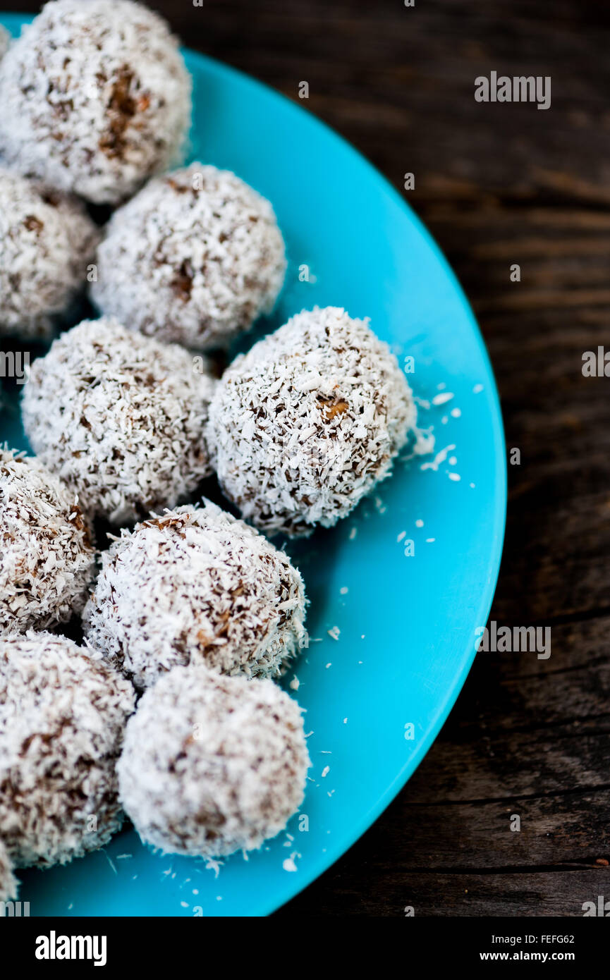 Raw vegan chocolate truffles Stock Photo - Alamy