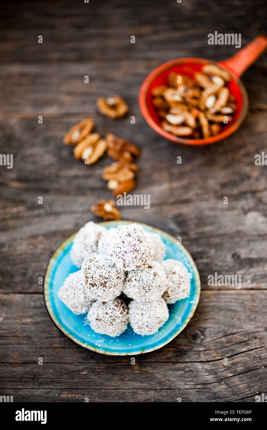 Raw vegan chocolate truffles Stock Photo - Alamy