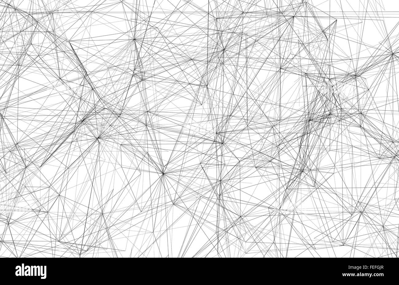 Abstract digital background, black wire-frame mesh over white ...
