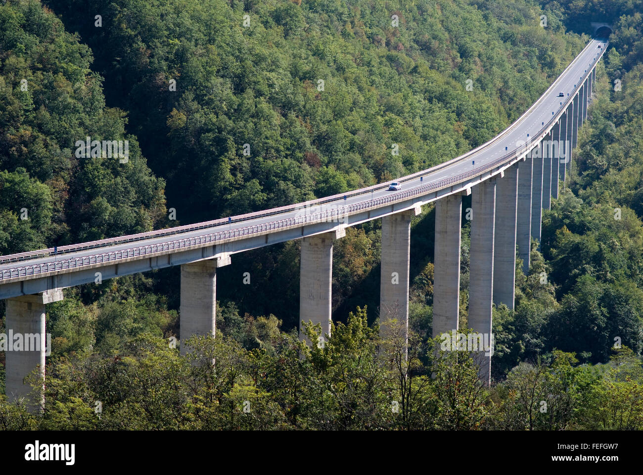 The viaduct over canyon in Ligurian Alps, Italy Stock Photo - Alamy