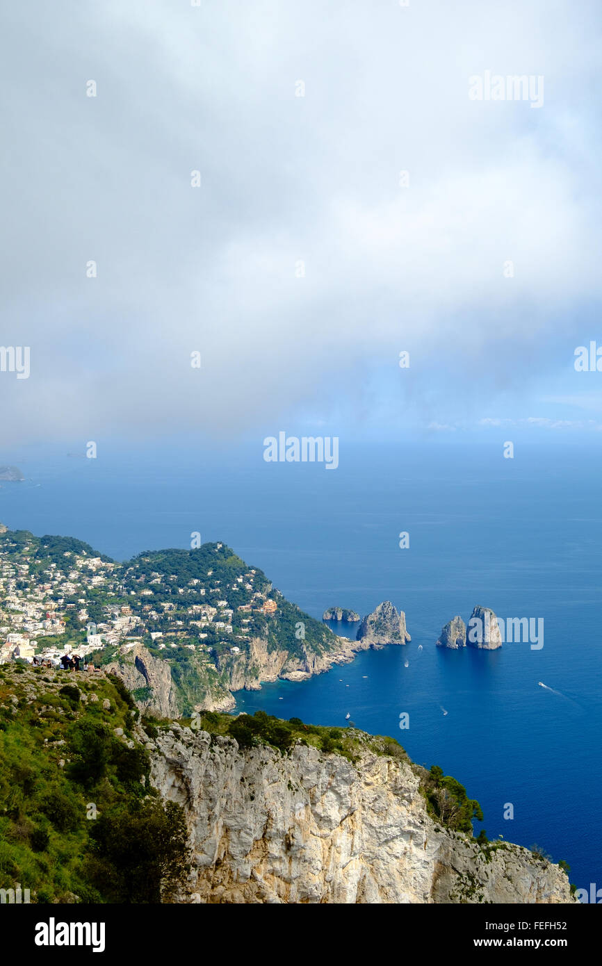 The Faraglioni rock stack formation at the end of the Isle of Capri ...