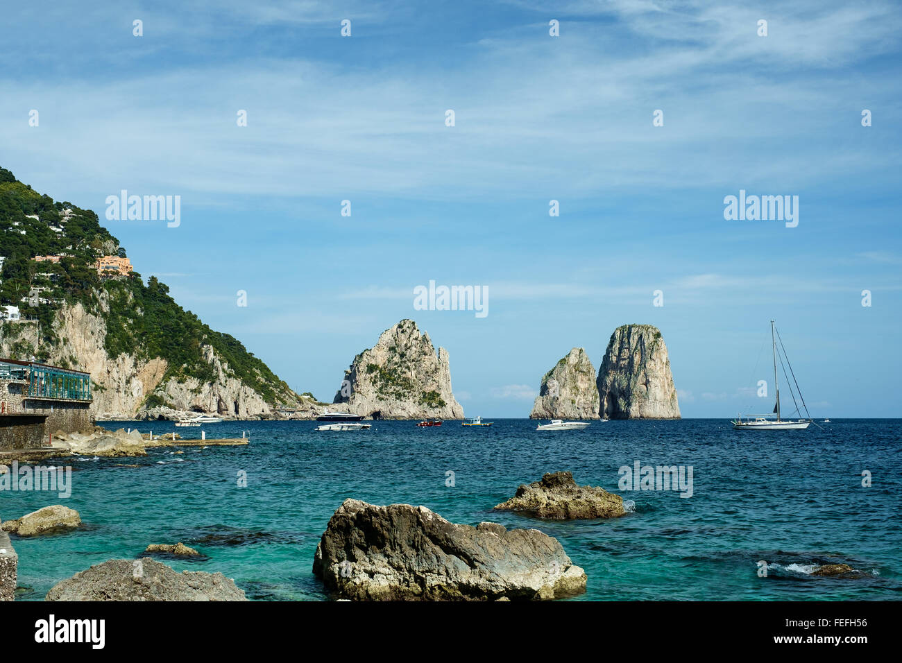 Capri rock boat hi-res stock photography and images - Alamy