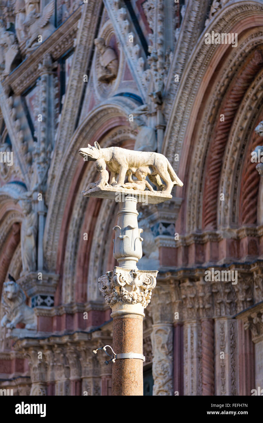 La lupa senese – the senese wolf in front of the cathedral of Siena ...