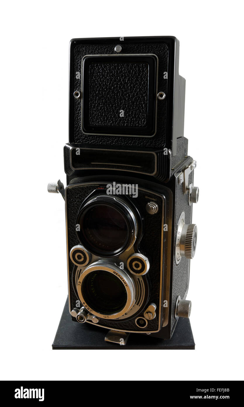 Front side of an old camera, isolated on white Stock Photo - Alamy