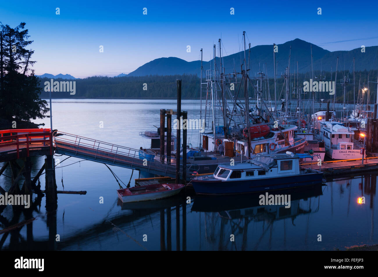 Ucluelet Harbour before sunrise, BC, Canada Stock Photo - Alamy