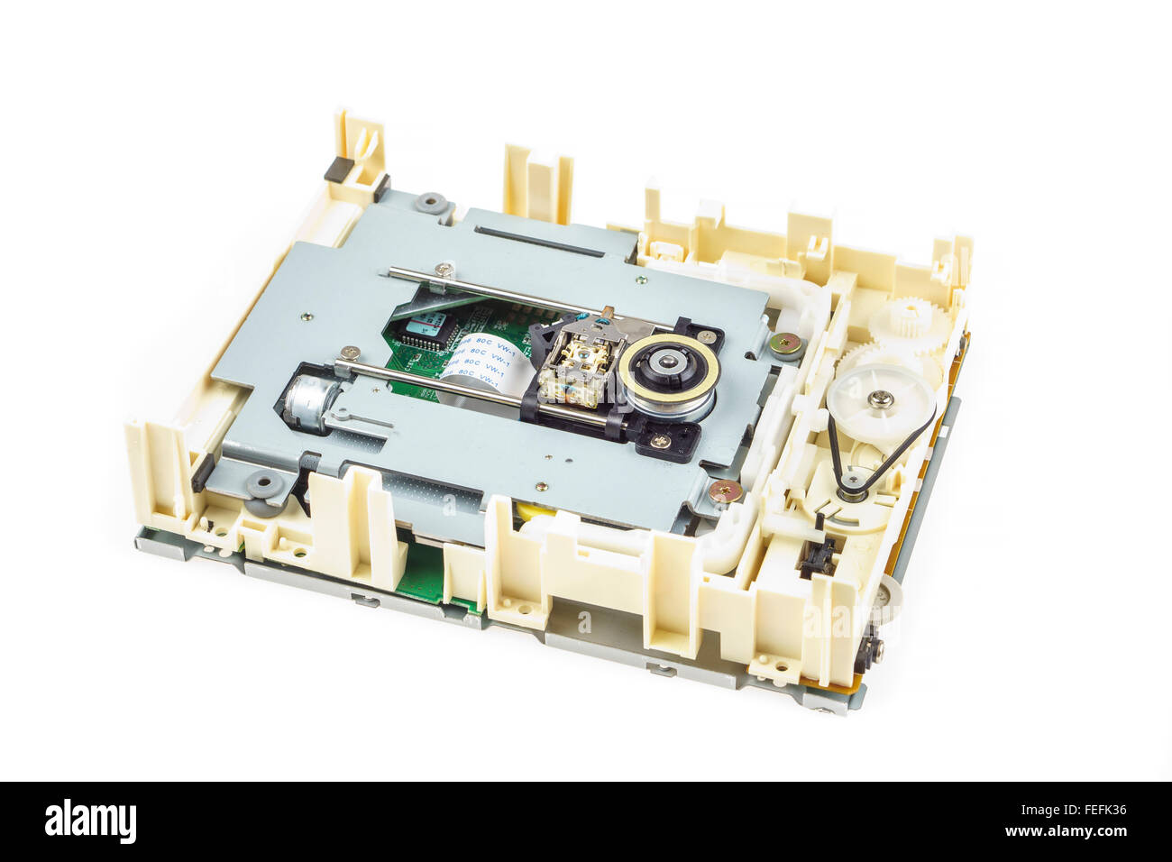 Computer cd-rom drive disassembled, white isolated 01 Stock Photo - Alamy