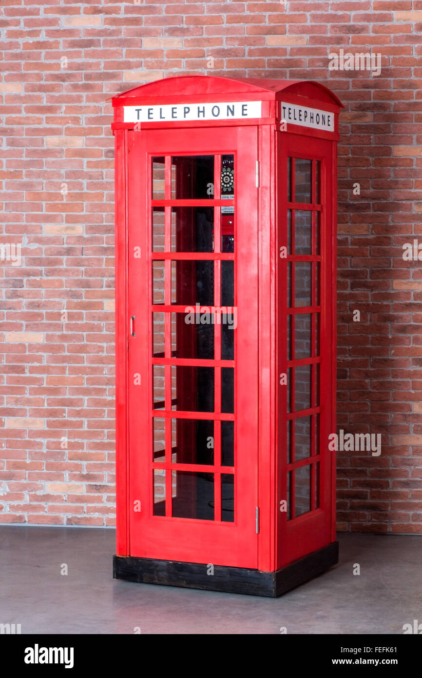 red phone booth Stock Photo - Alamy