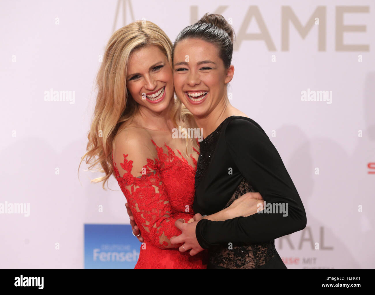 Hamburg, Germany. 06th Feb, 2016. Entertainer Michelle Hunziker and her ...