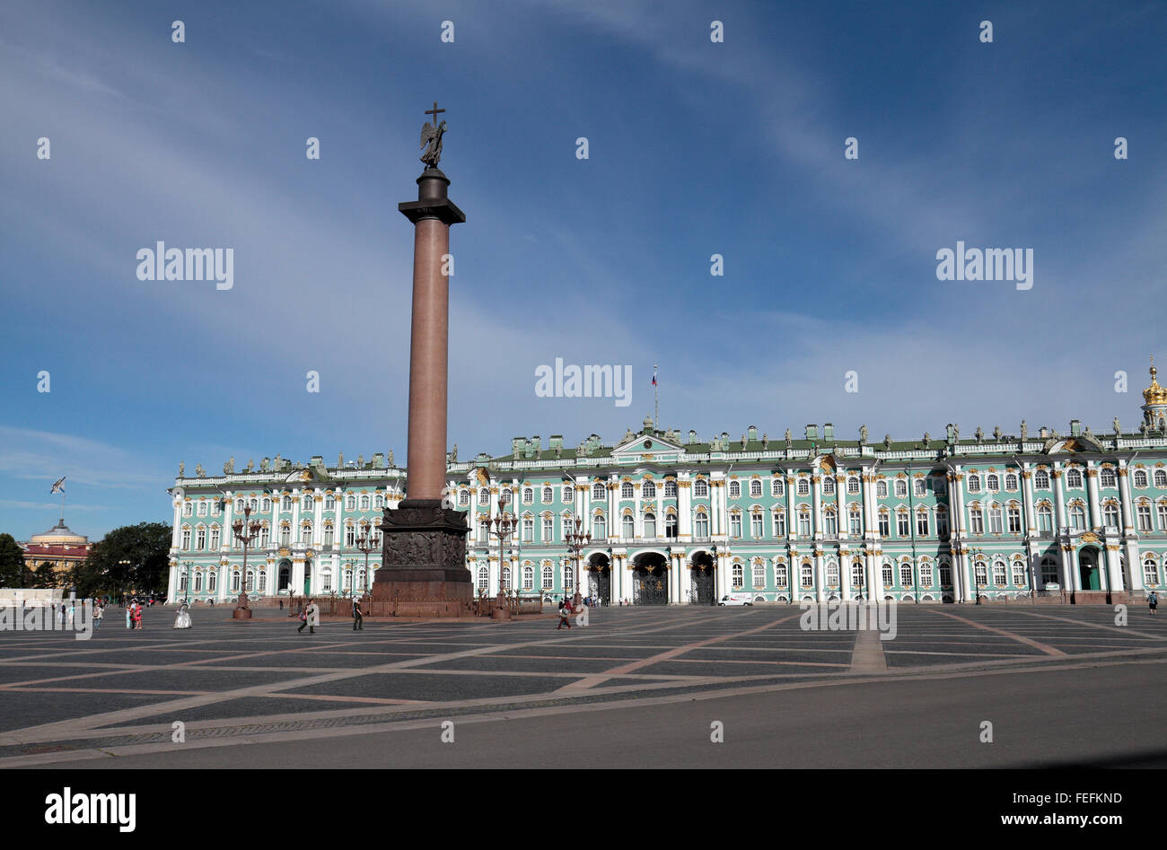 The Alexander Column in Palace Square with the Winter Palace (inc the ...