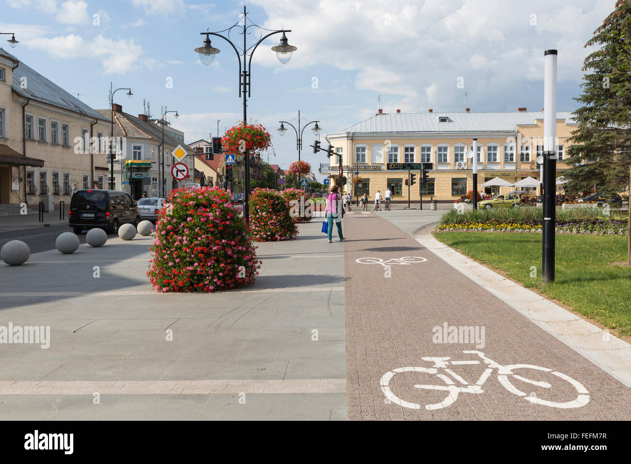 SUWALKI, POLAND - JULY 24, 2014: Traditional architecture in Suwa?ki ...