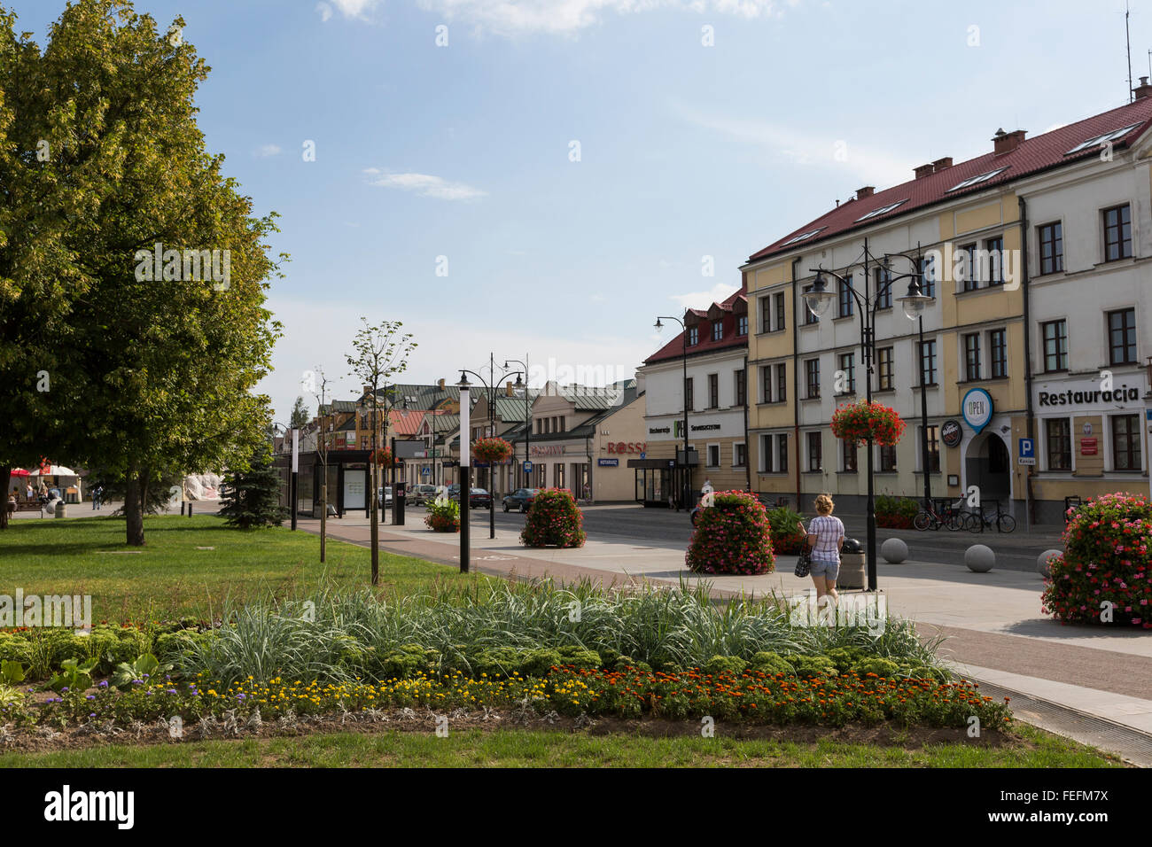 SUWALKI, POLAND - JULY 24, 2014: Traditional architecture in Suwa?ki ...