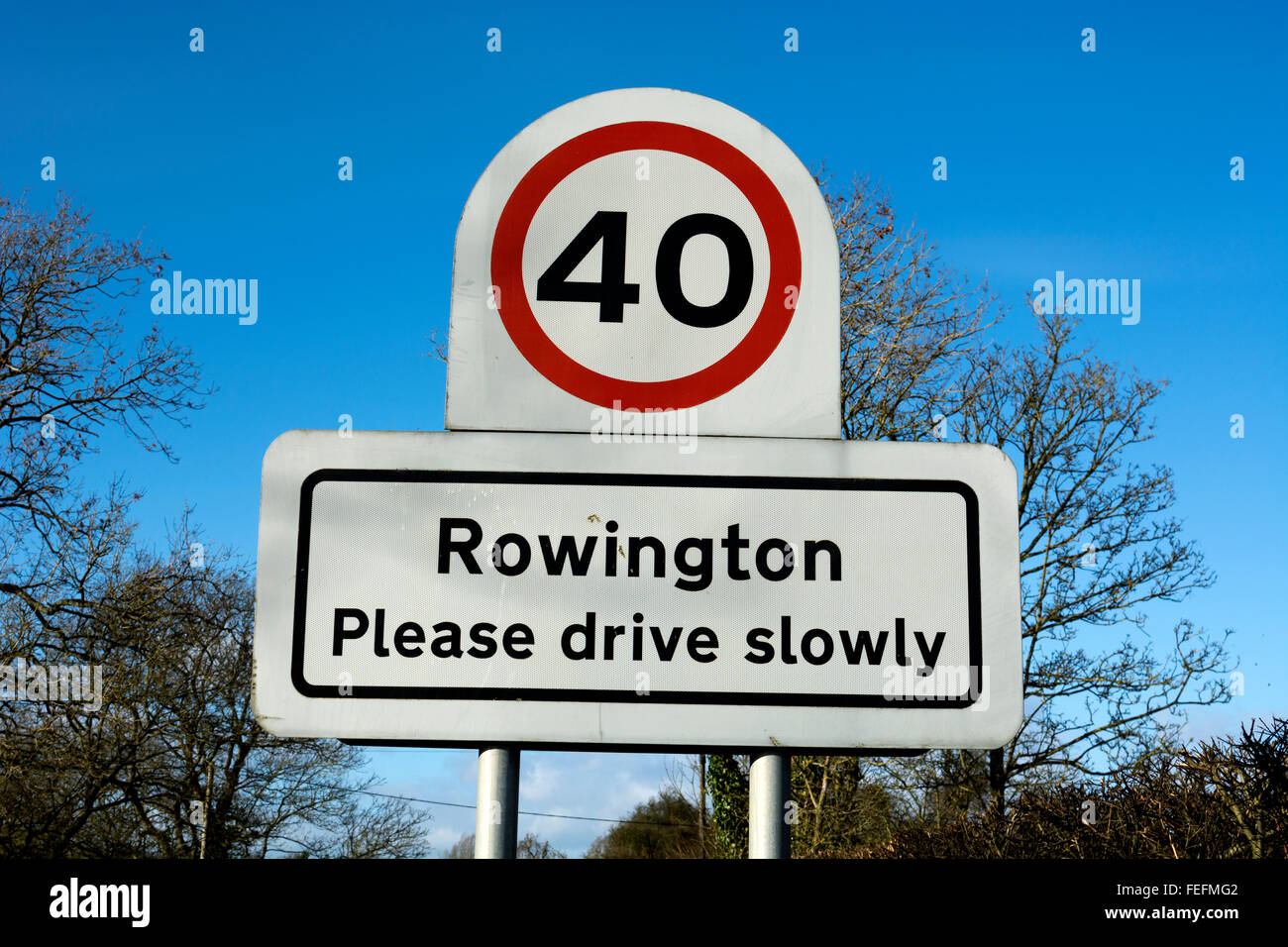 Rowington village sign, Warwickshire, England, UK Stock Photo - Alamy