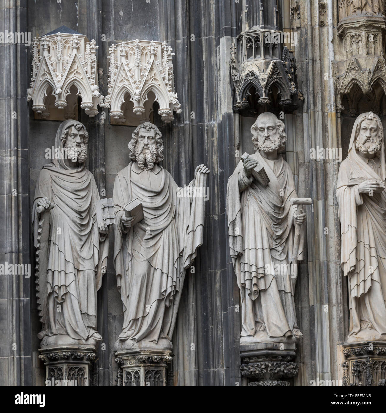 The cathedral of Cologne. Detail from facade Stock Photo - Alamy