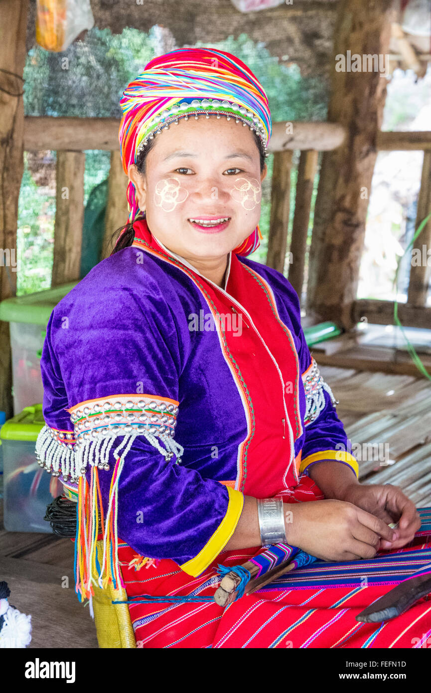 Hill Tribes of Northern Thailand Ladies from the Hmong community Stock ...