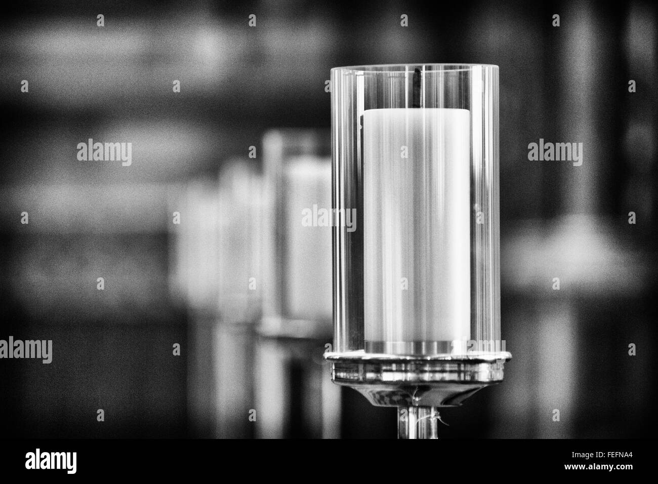 Church candle in choir pew Stock Photo - Alamy