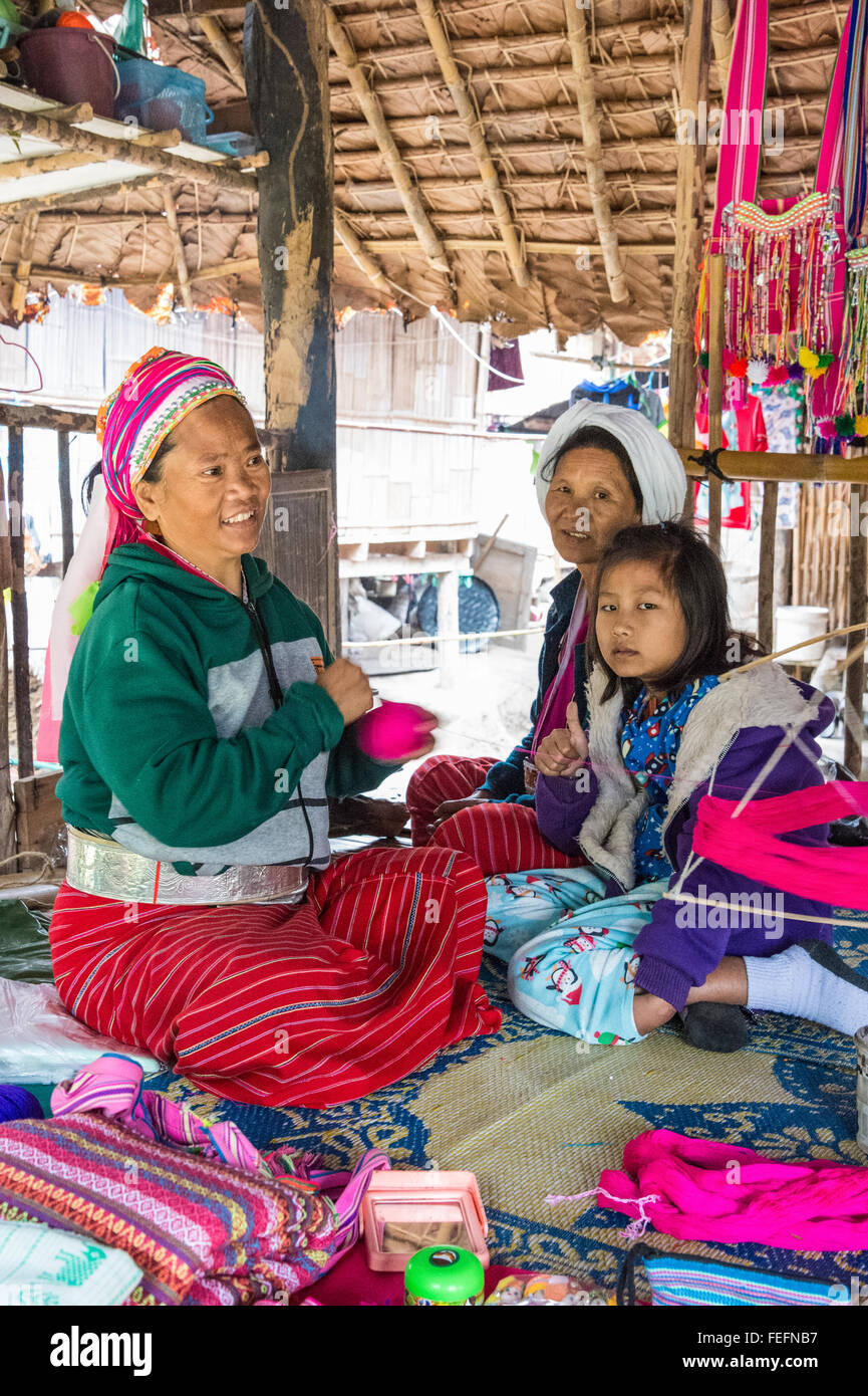Hill Tribes of Northern Thailand Ladies from the Akha community Stock ...