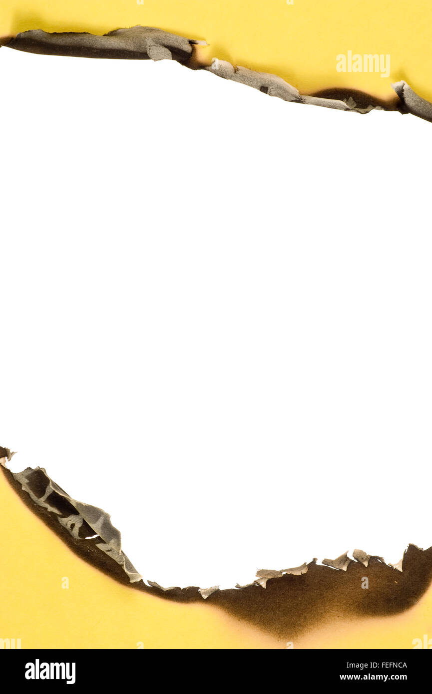 Burned Yellow Paper Border Stock Photo - Alamy