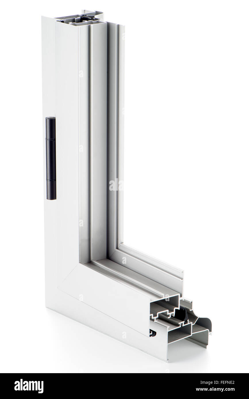 Aluminium window sample isolated on white background Stock Photo - Alamy