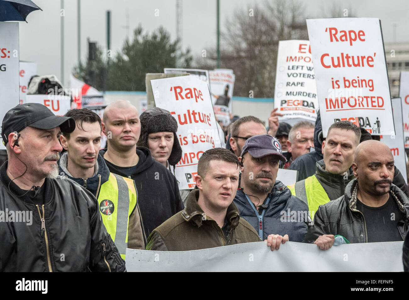 Birmingham, UK. 6th February, 2016. Pegida UK anti-Islamic protest ...