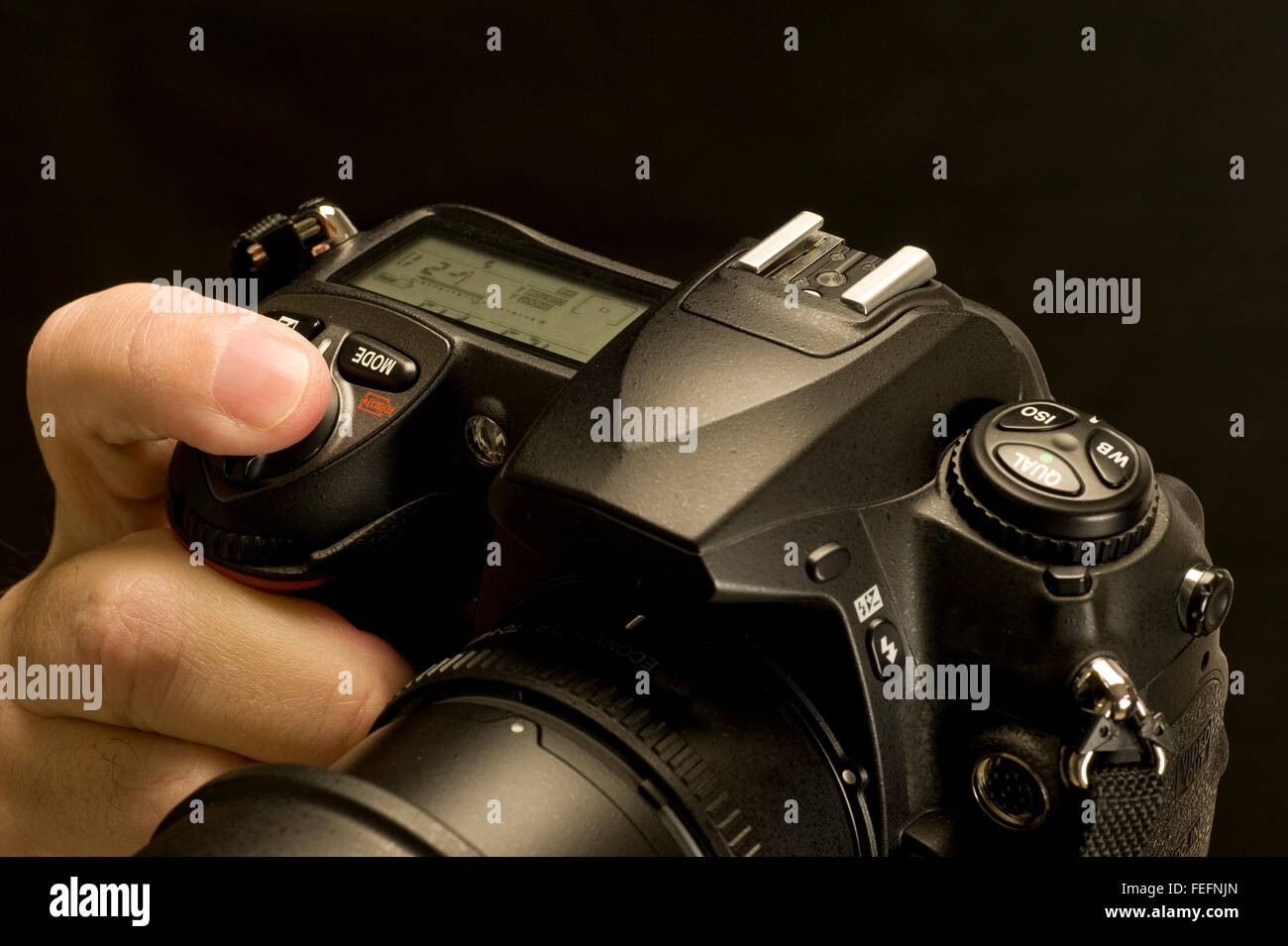 Finger Depressing Camera Shutter Button Stock Photo - Alamy
