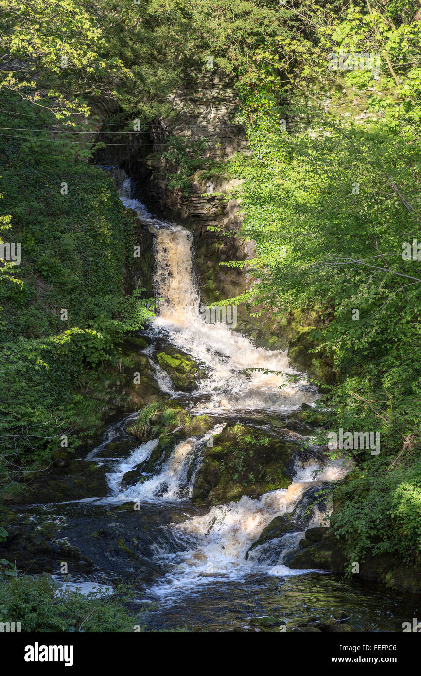 Waterfall in Clapham village, Yorkshire Dales National Park, UK Stock ...
