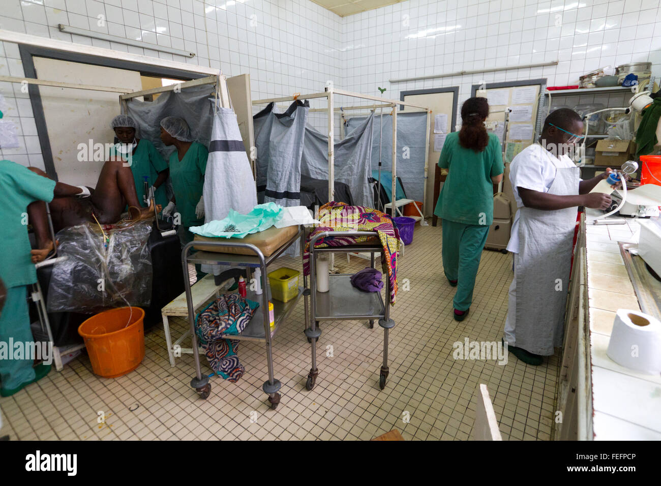 care in the delivery room, maternity ,MSF hospital, Rutshuru, North ...