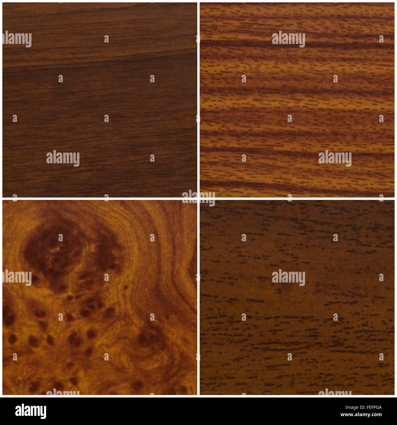 Four dark wood samples textures Stock Photo - Alamy