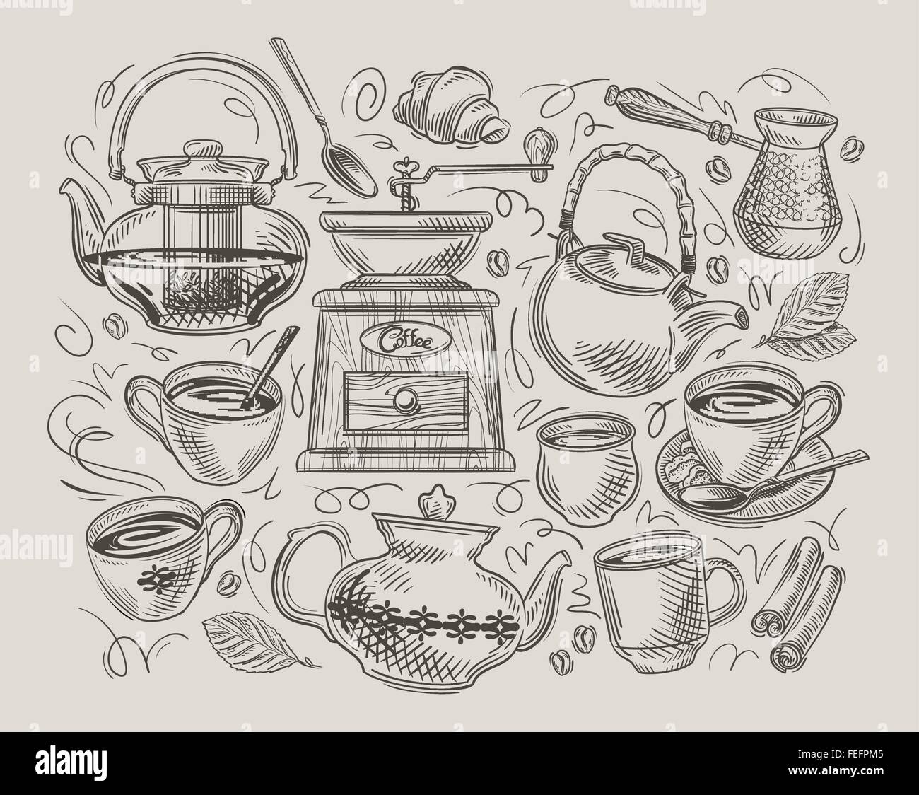 Chinese cafe coffee beans Stock Vector Images - Alamy