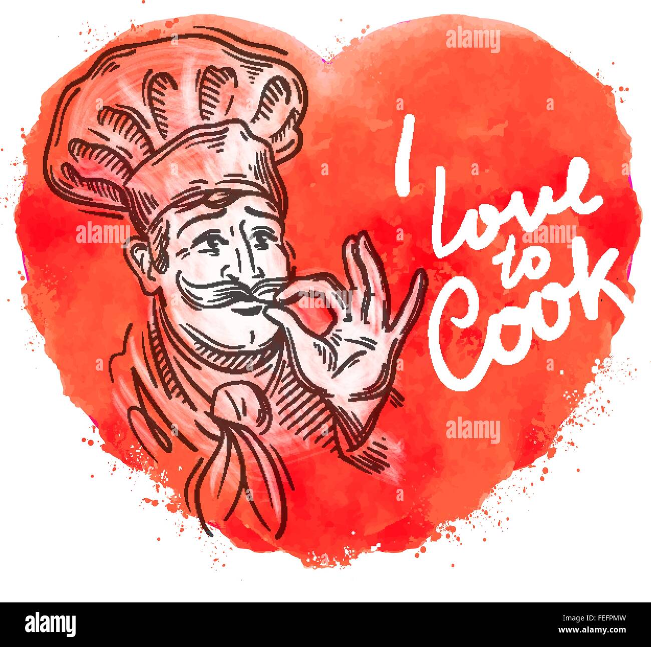 vector hand drawn cook, chef sketch and cooking, cuisine doodle Stock ...
