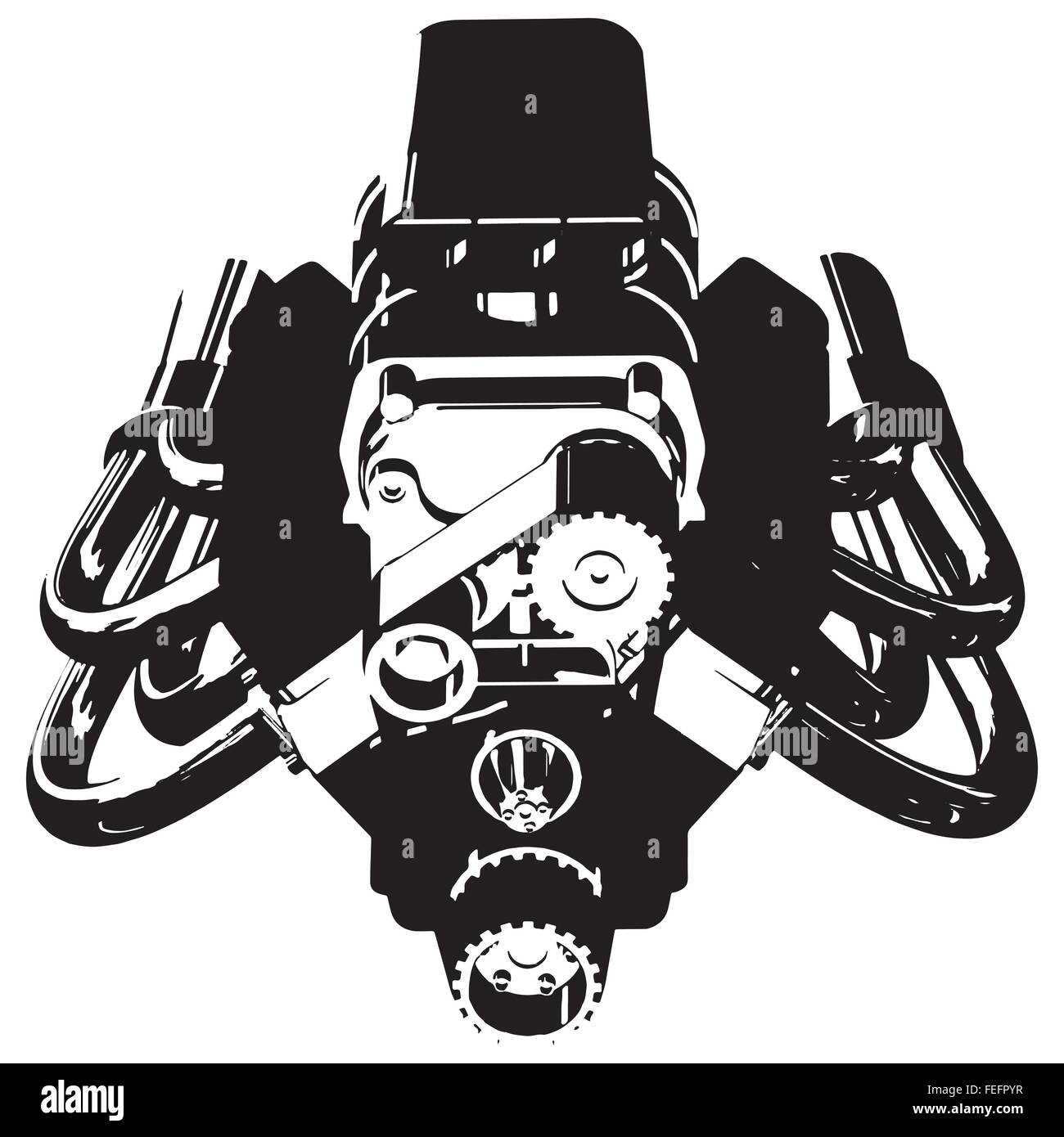 Engine engine block Stock Vector Images - Alamy