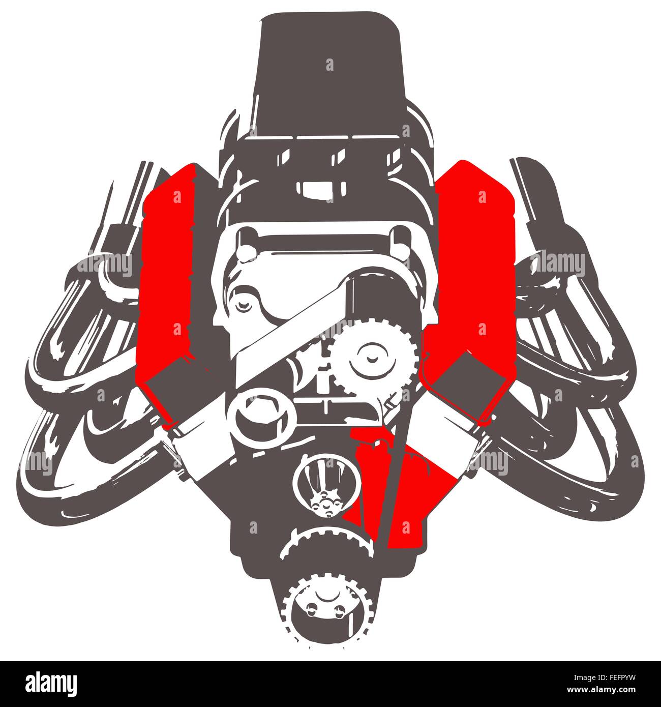 Hot Rod Engine Stock Vector Image & Art - Alamy