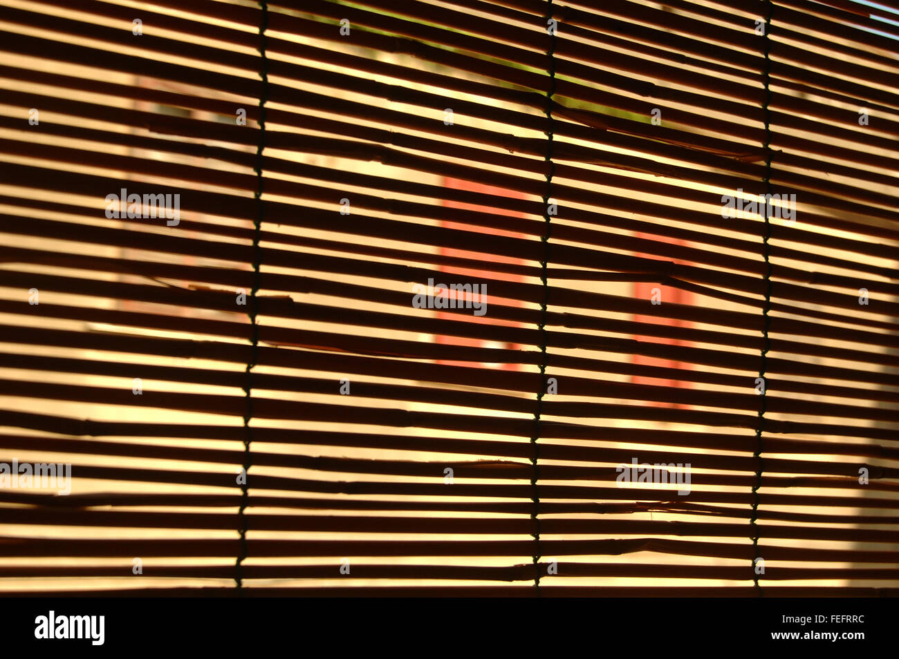 View behind venetian blinds by the window Stock Photo - Alamy