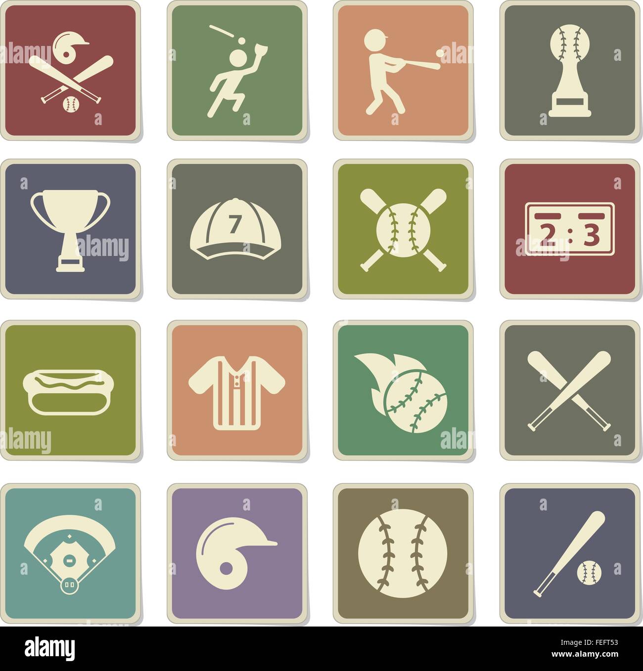 Baseball simply icons Stock Vector Image & Art - Alamy