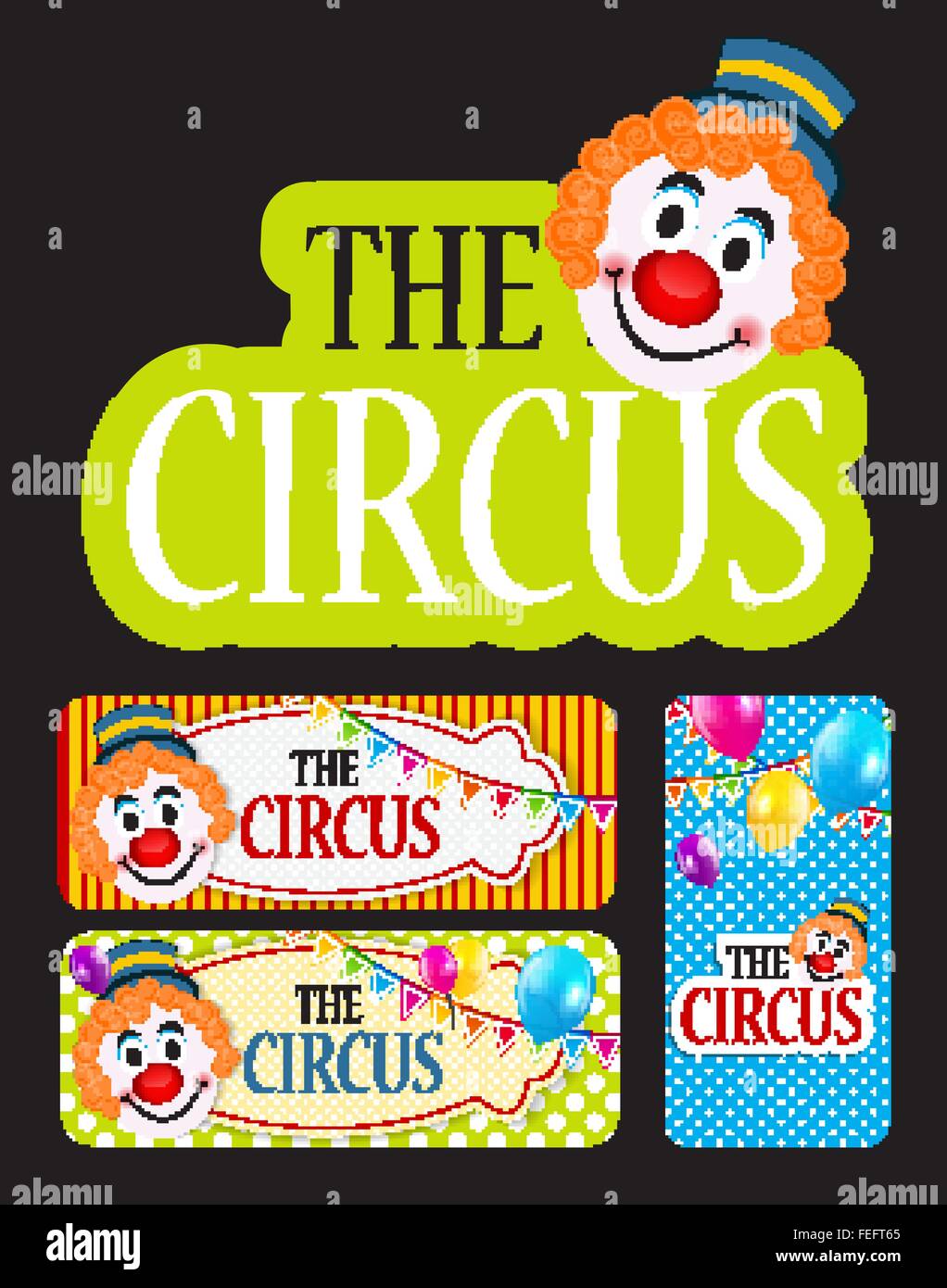 The Circus Banner Set Vector Illustration Stock Vector Image & Art - Alamy