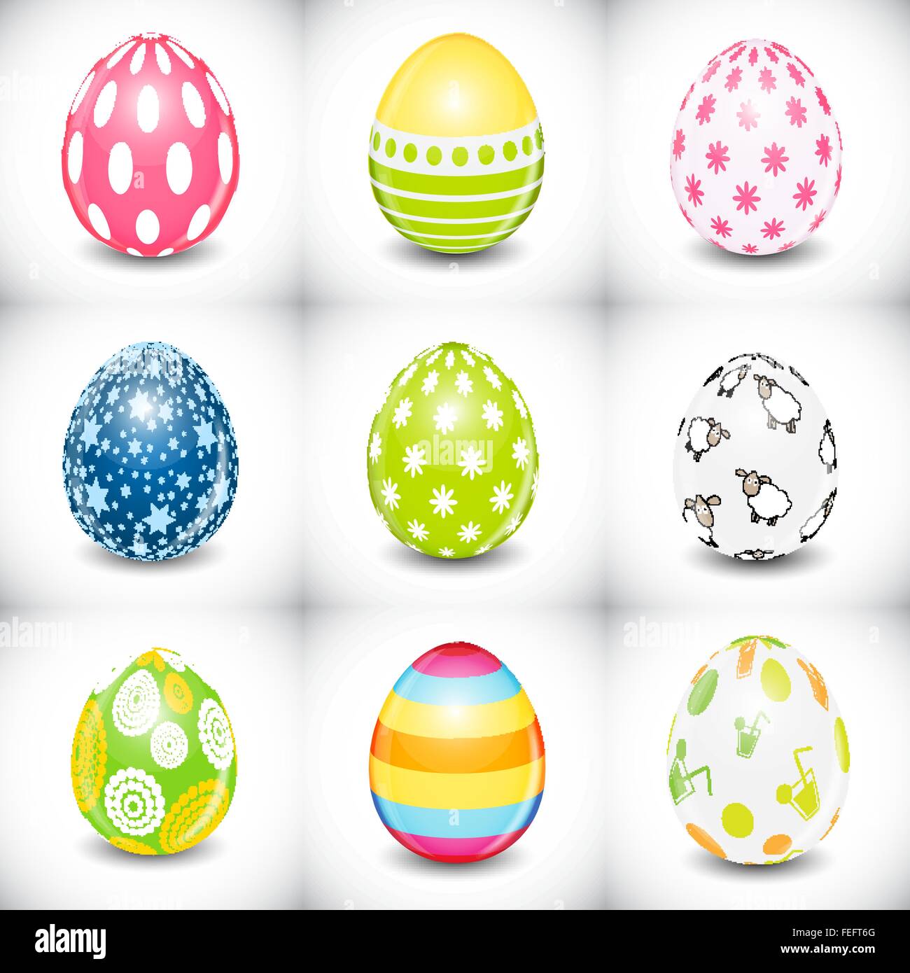 Beautiful Easter Egg Set Vector Illustration Stock Vector Image & Art ...