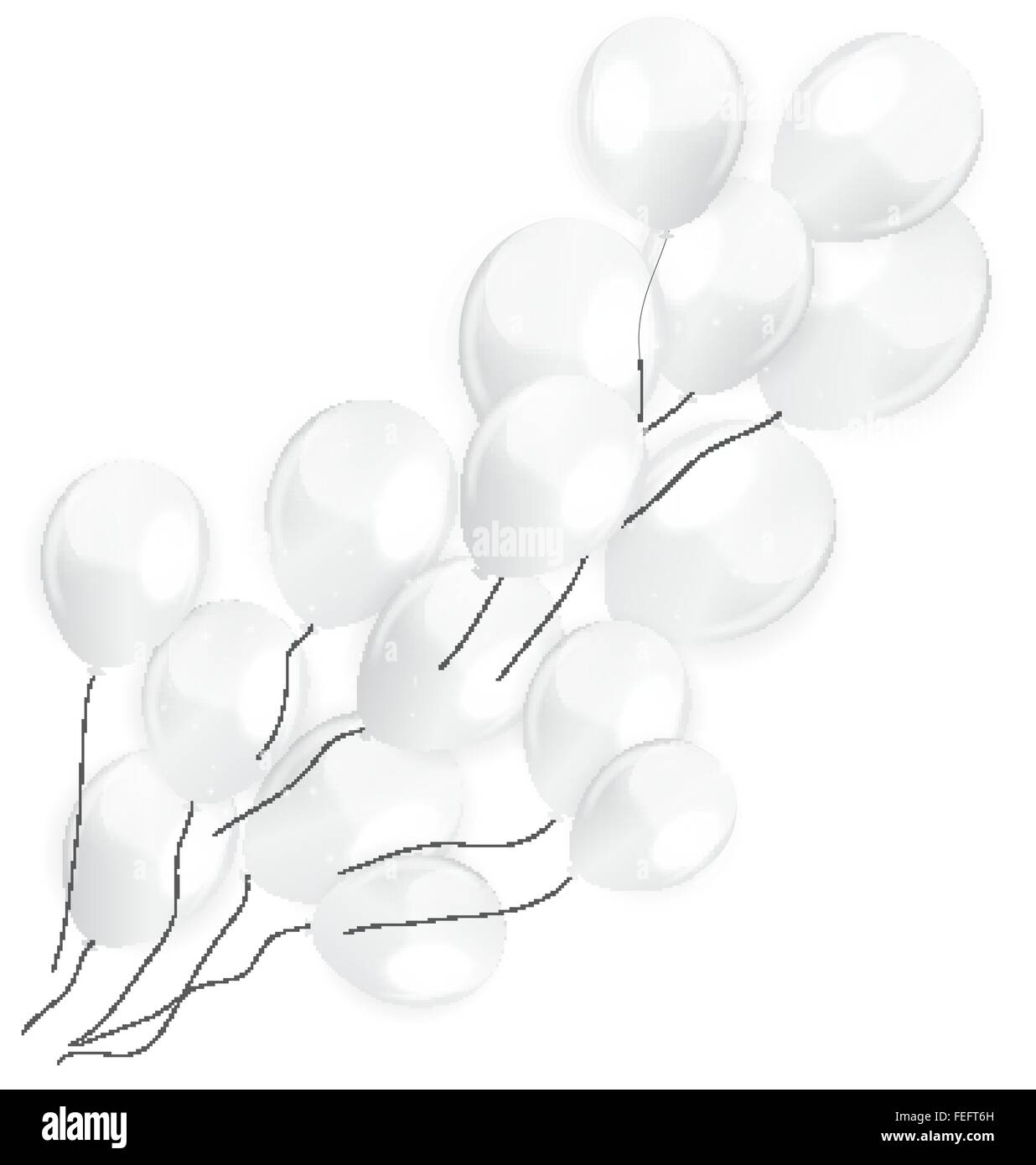 White Balloons, Vector Illustration Stock Vector Image & Art - Alamy
