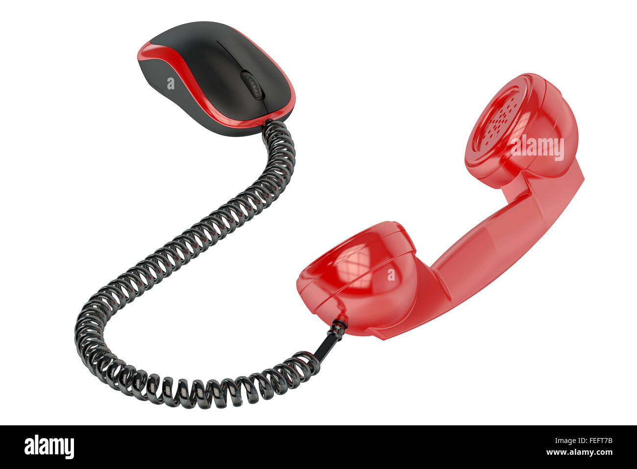 Internet phone calls conceptisolated on white background Stock Photo ...