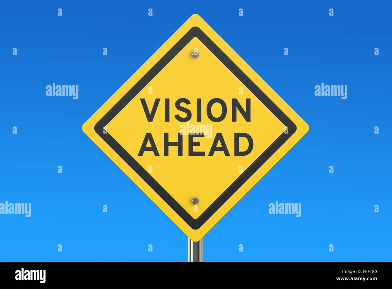 Vision Ahead road sign isolated on blue sky Stock Photo - Alamy