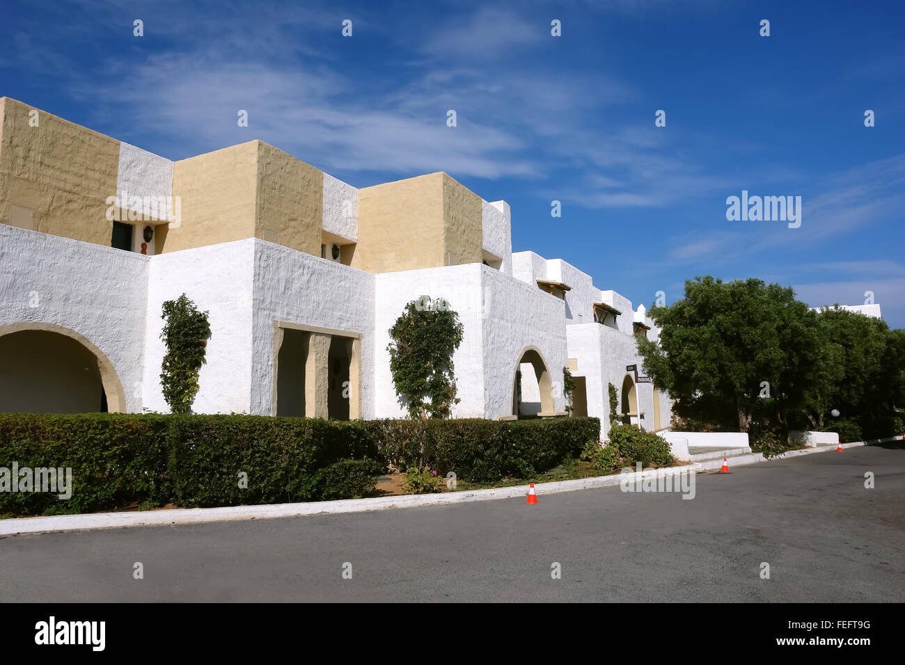 White building and terrain in high class greek hotel Aldemar Cretan ...