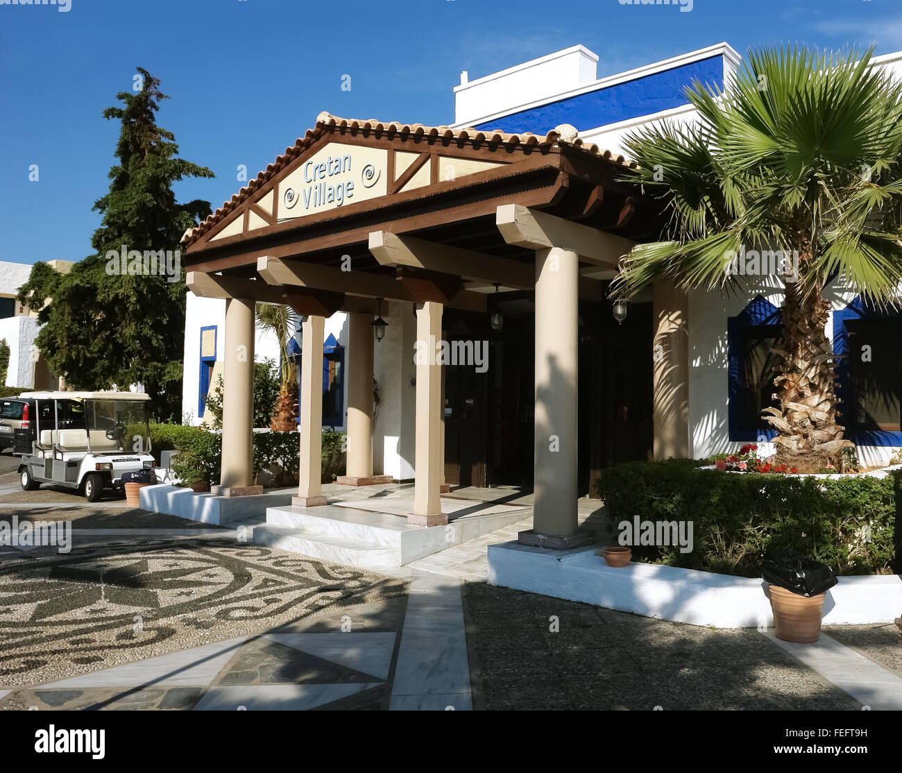 White building and terrain in high class greek hotel Aldemar Cretan ...