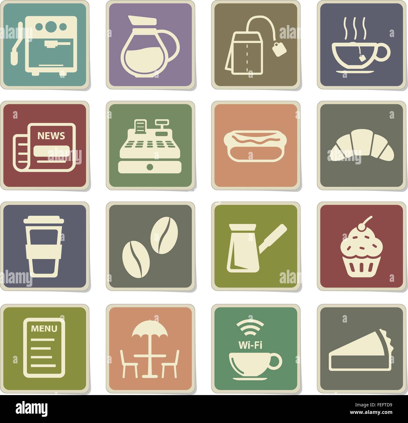 Cafe simply icons Stock Vector Image & Art - Alamy