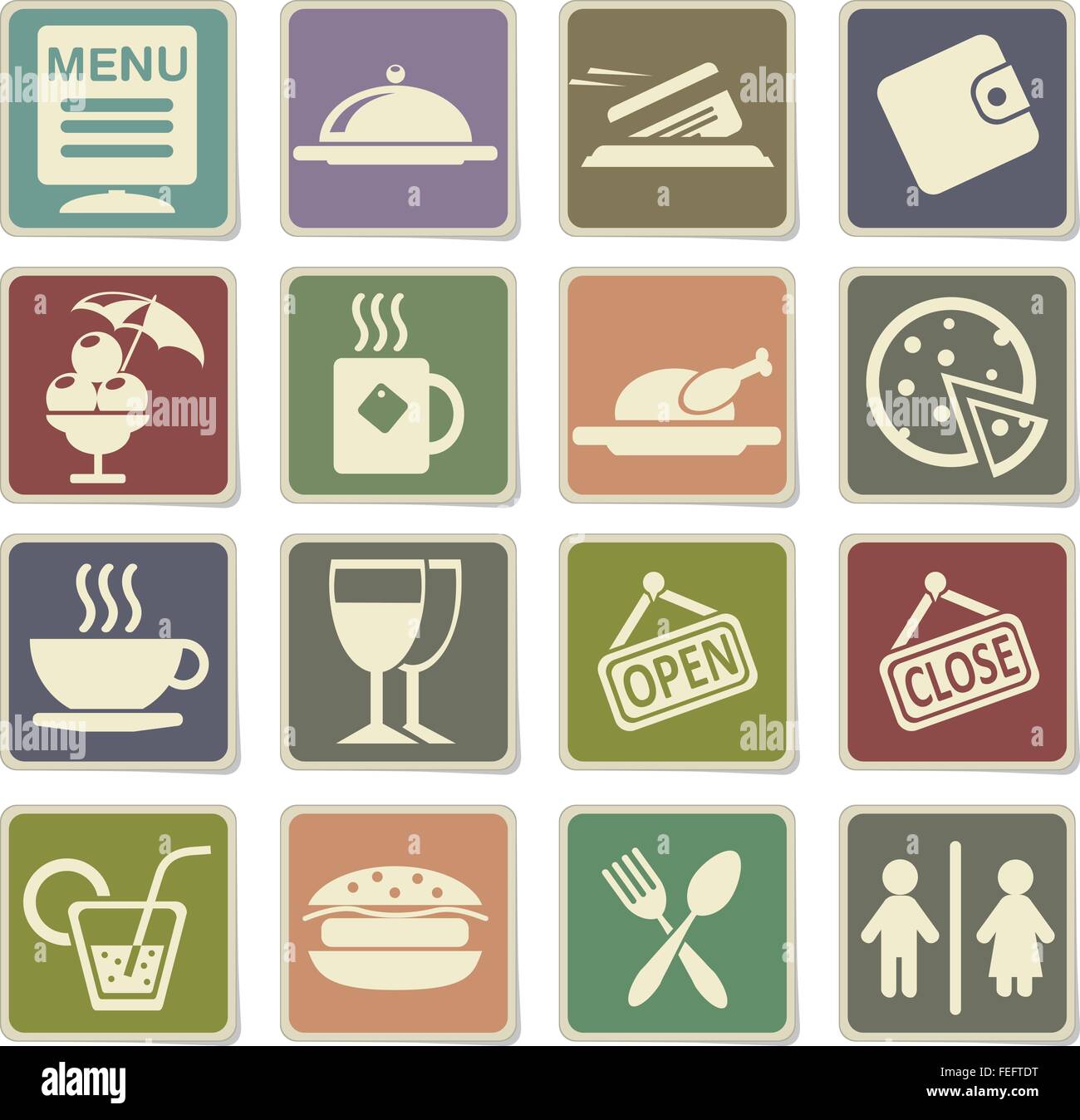 Cafe simply icons Stock Vector Image & Art - Alamy