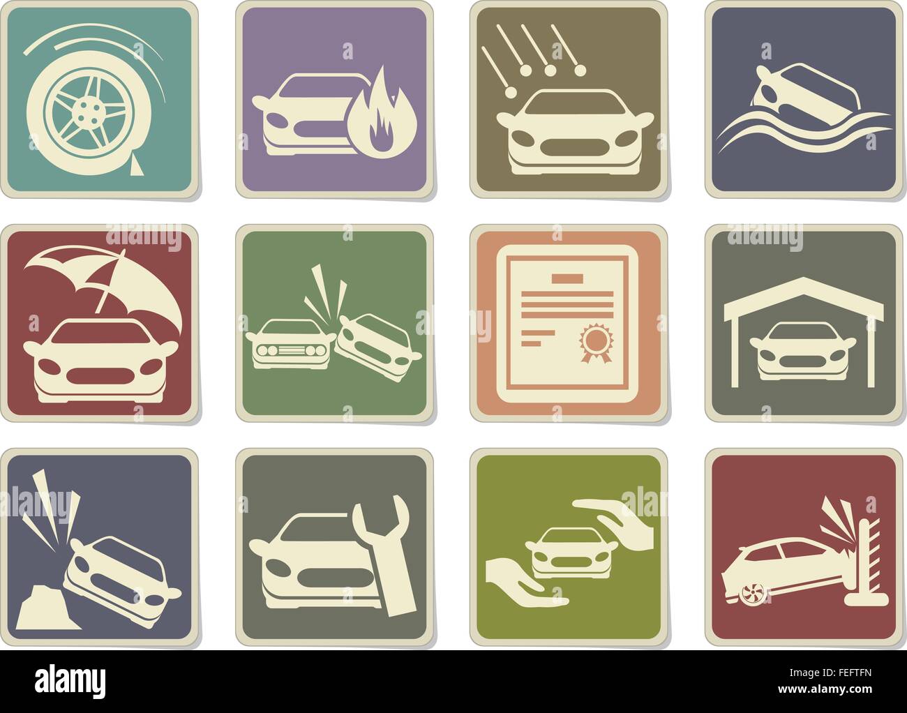 Car Insurance Icons Stock Vector Image & Art - Alamy