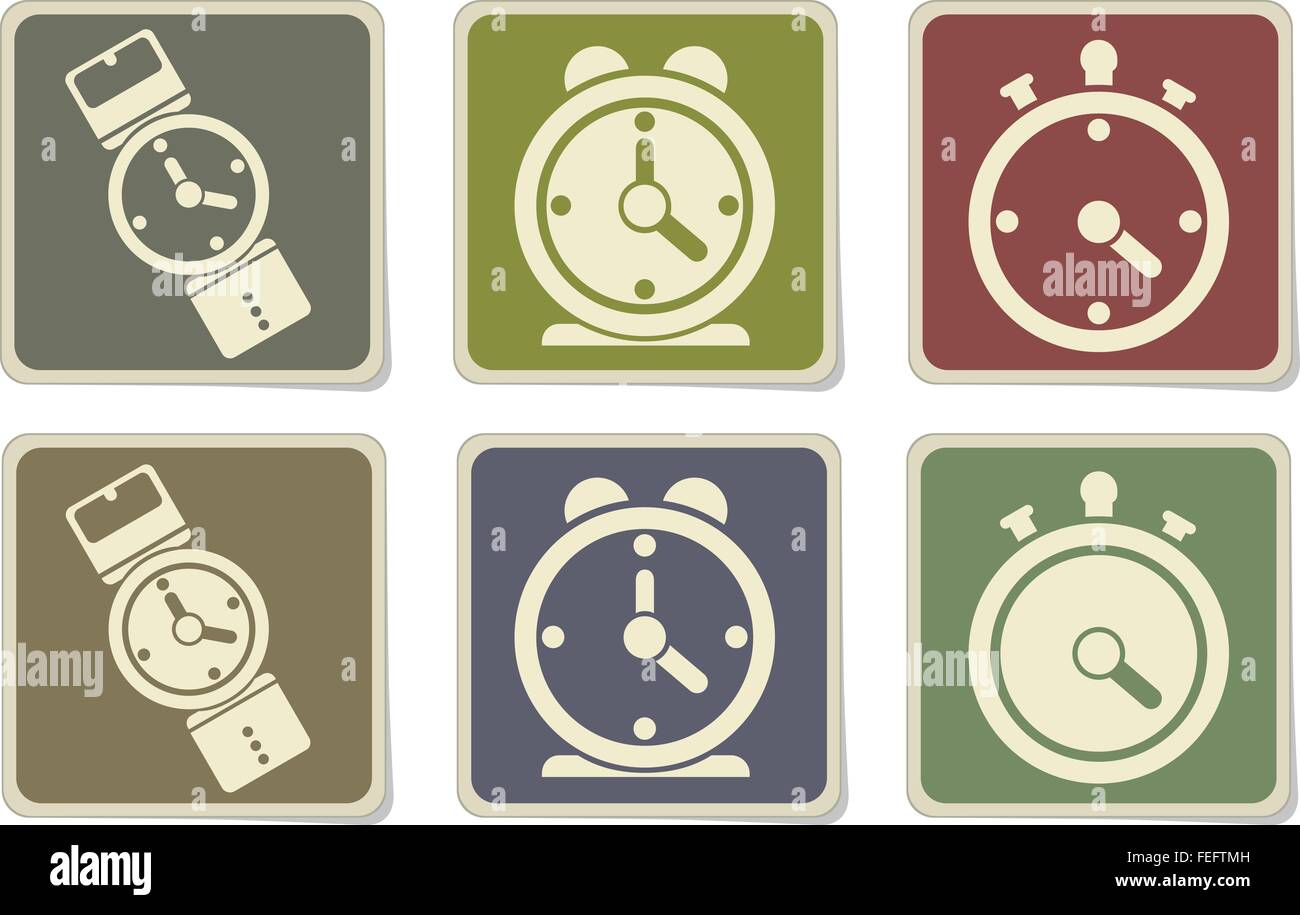 vector clocks icons Stock Vector Image & Art - Alamy