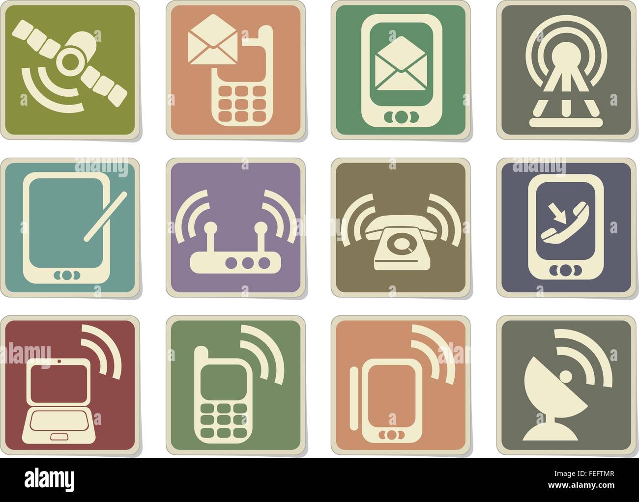 Mobile Icons set Stock Vector Image & Art - Alamy