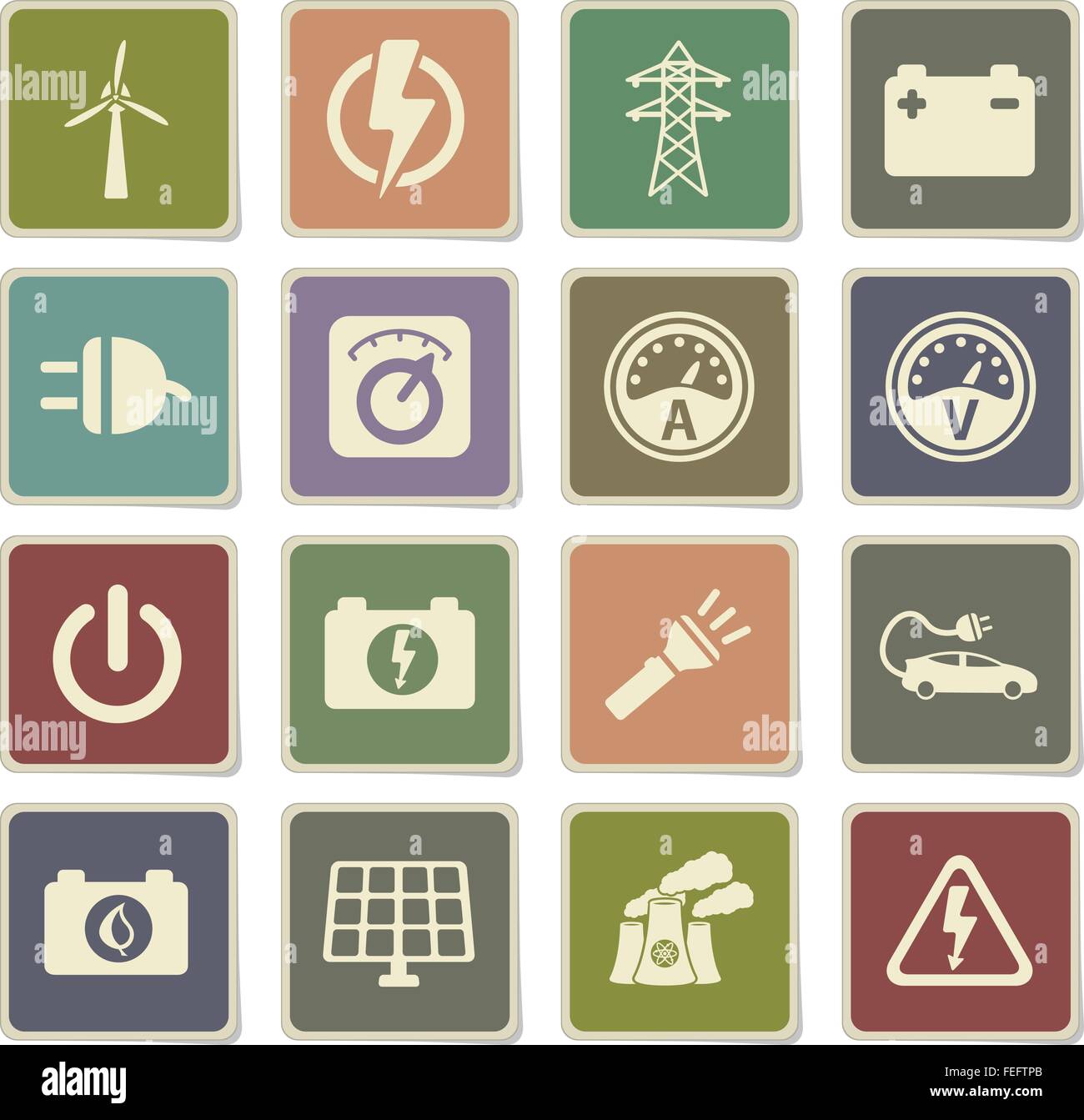 Electricity simply icons Stock Vector Image & Art - Alamy