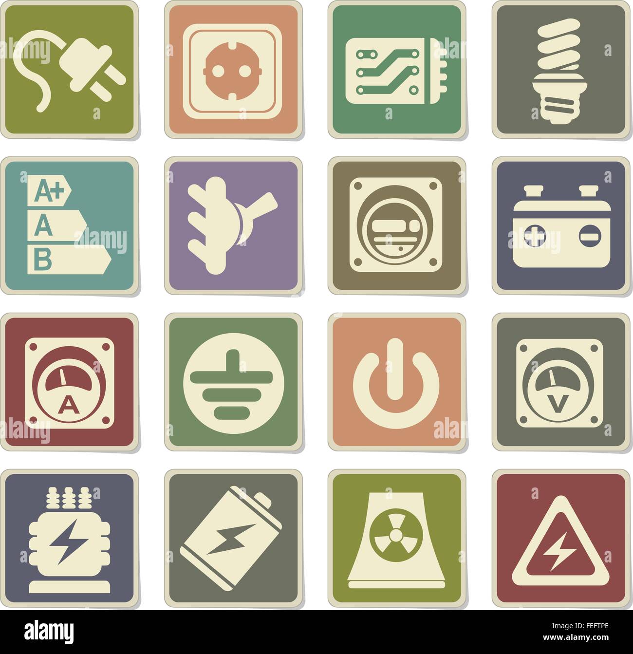 Electricity icons set Stock Vector Image & Art - Alamy
